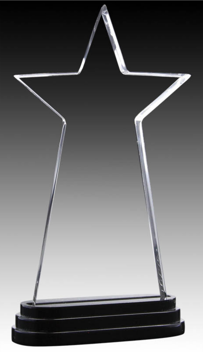 Apollo Series - Acrylic Clear Star, Black Base – River Signs