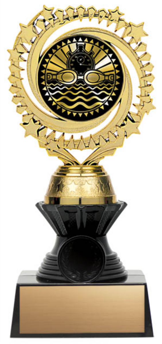 Solar Twister Trophy on Black Base - Swimming - Solar Series – River Signs
