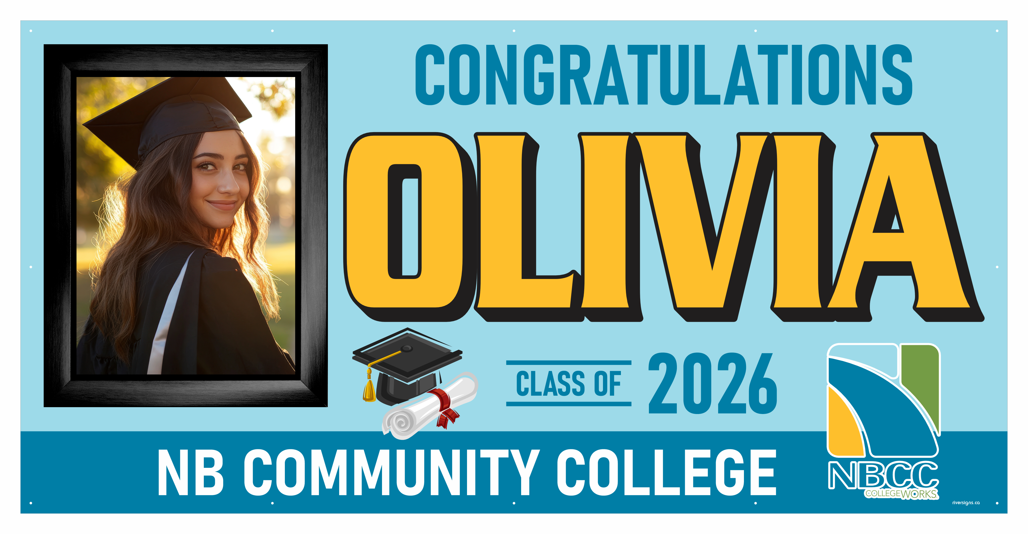 The "Olivia" Banner - 4' x 8' – River Signs