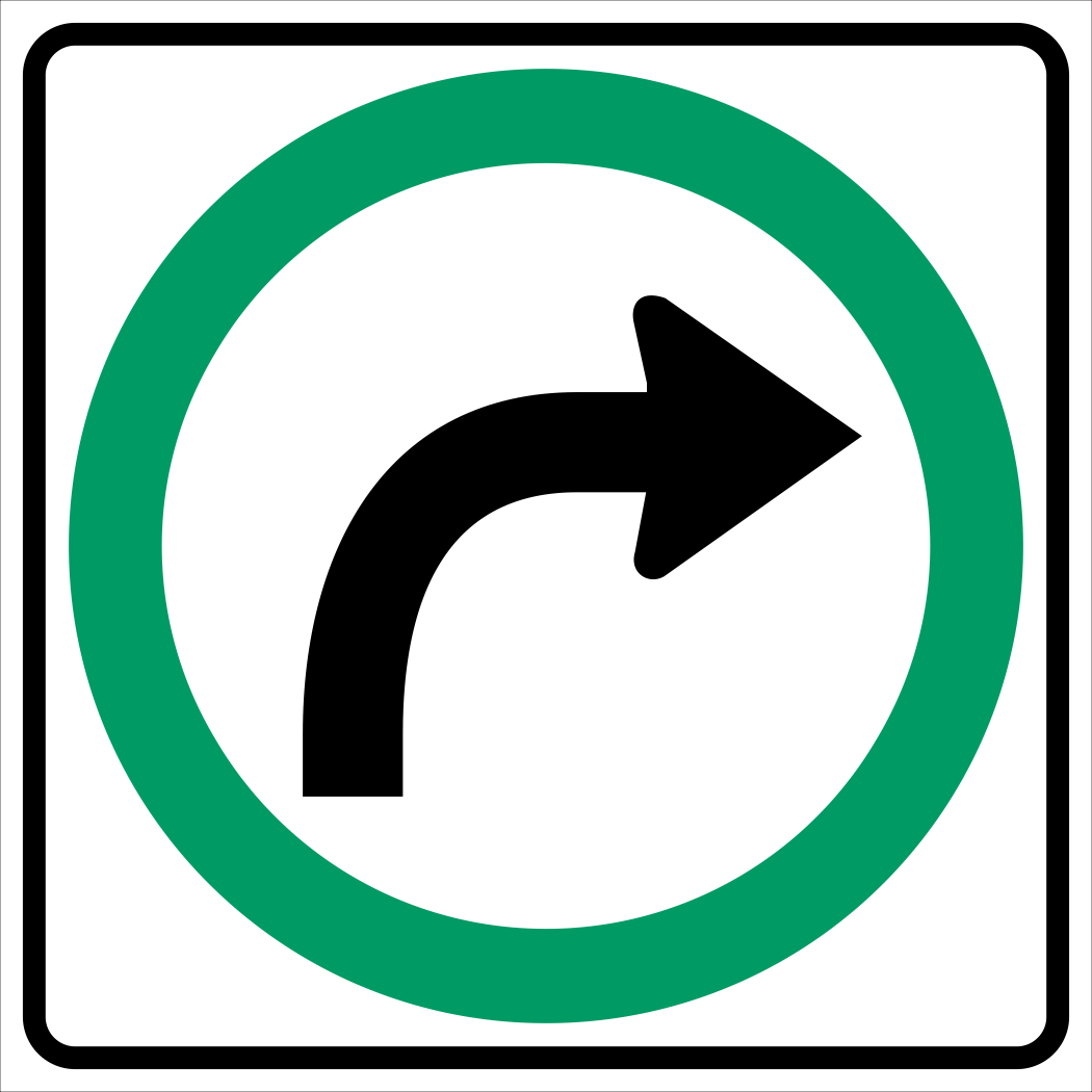 Turn Right Sign MUTCDC RB-14R – River Signs
