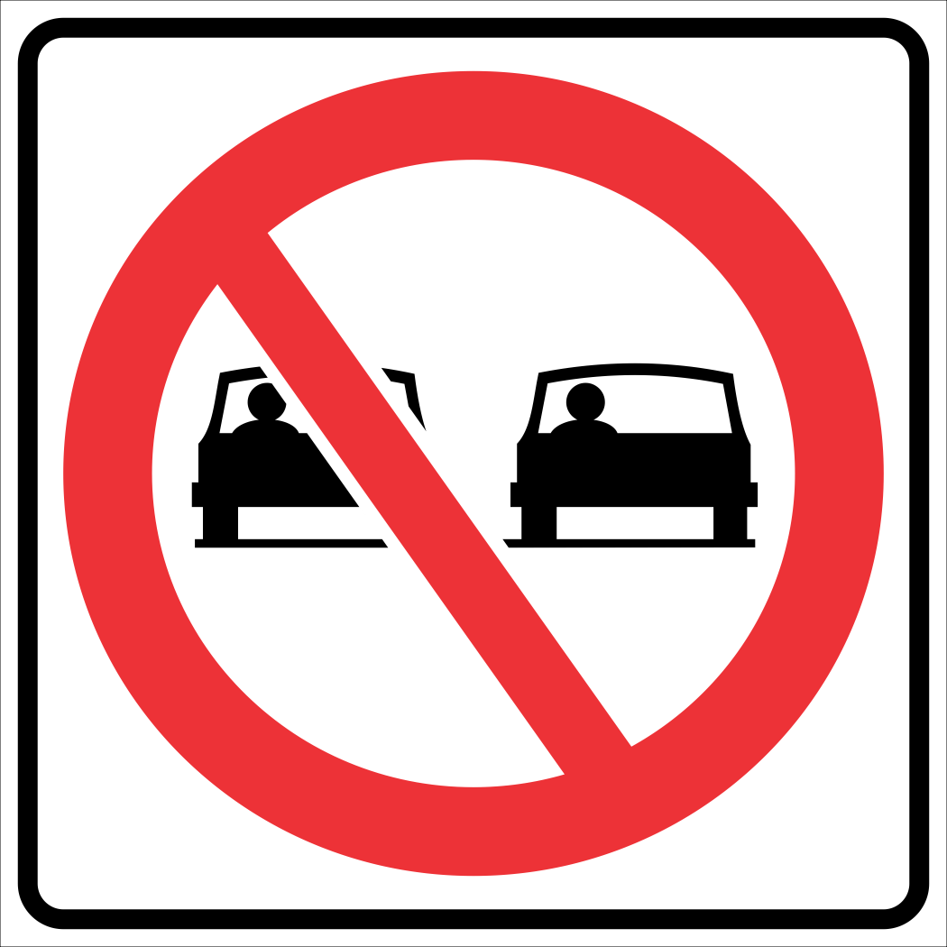 Motor Vehicle Passing Prohibited Sign MUTCDC RB-31 – River Signs