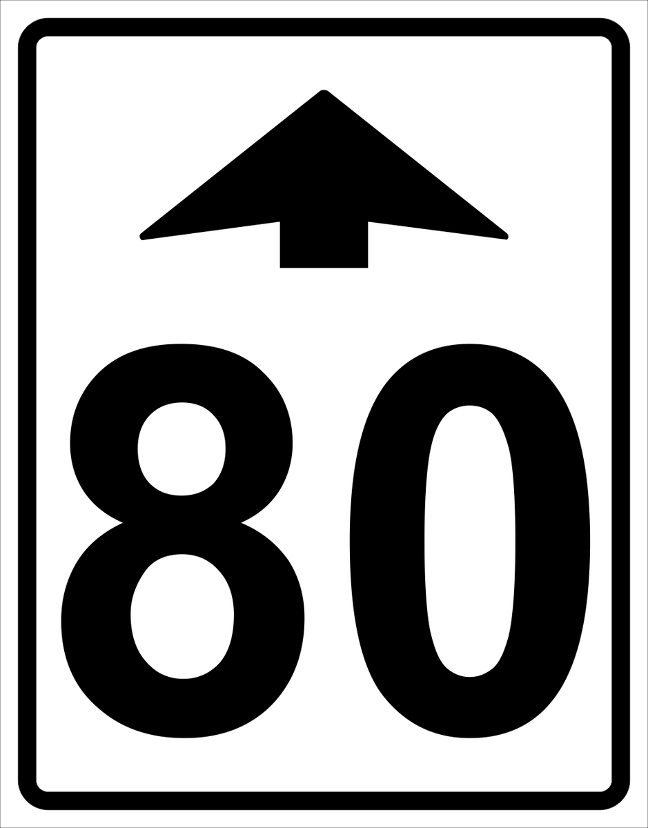 Maximum Speed Changes Ahead Sign ( 80 ) MUTCDC RB-5 – River Signs