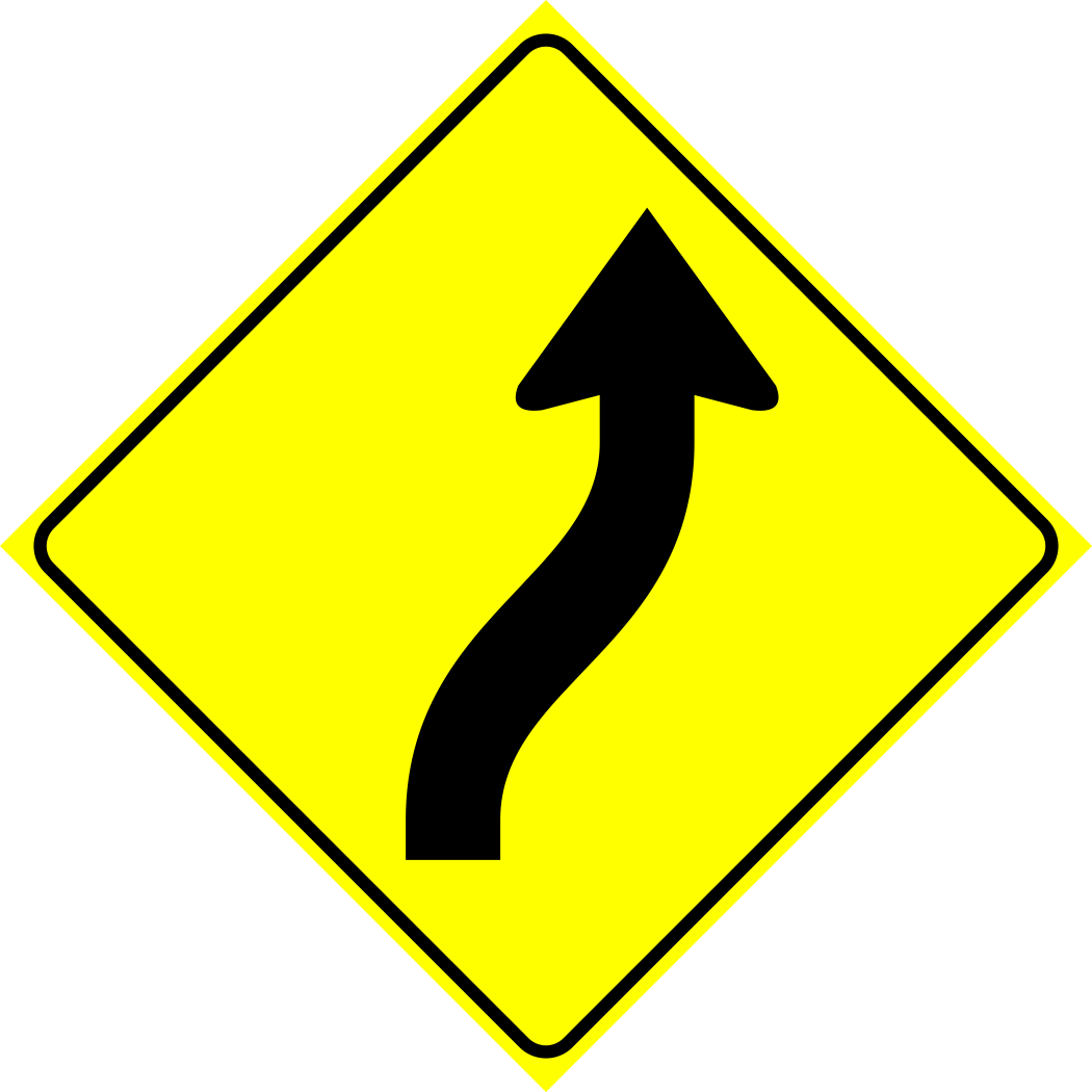 Reverse Right Curve Sign MUTCDC WA-5R – River Signs
