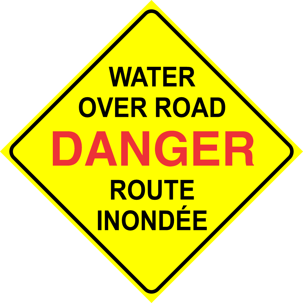 Water Over Road Sign MUTCDC – River Signs